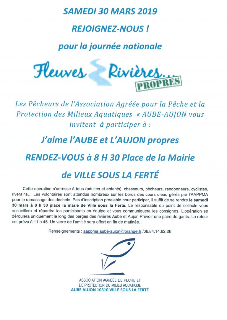 Samedi 30 mars : Journée nationale « Fleuves et Rivières Propres ...